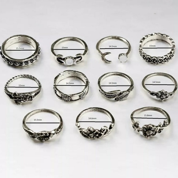 Jewelry | Nwot 11 Piece Boho Midi Rings | Poshmark